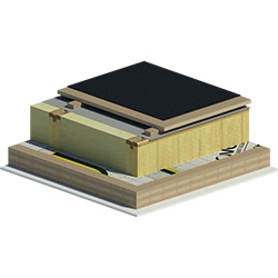 Isoleret bjælkekonstruktion på massivtræskonstruktion, med ...