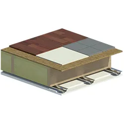 Svømmende gulv monteret på gulvgips. Loft af 2 lag gips (1200mm ...